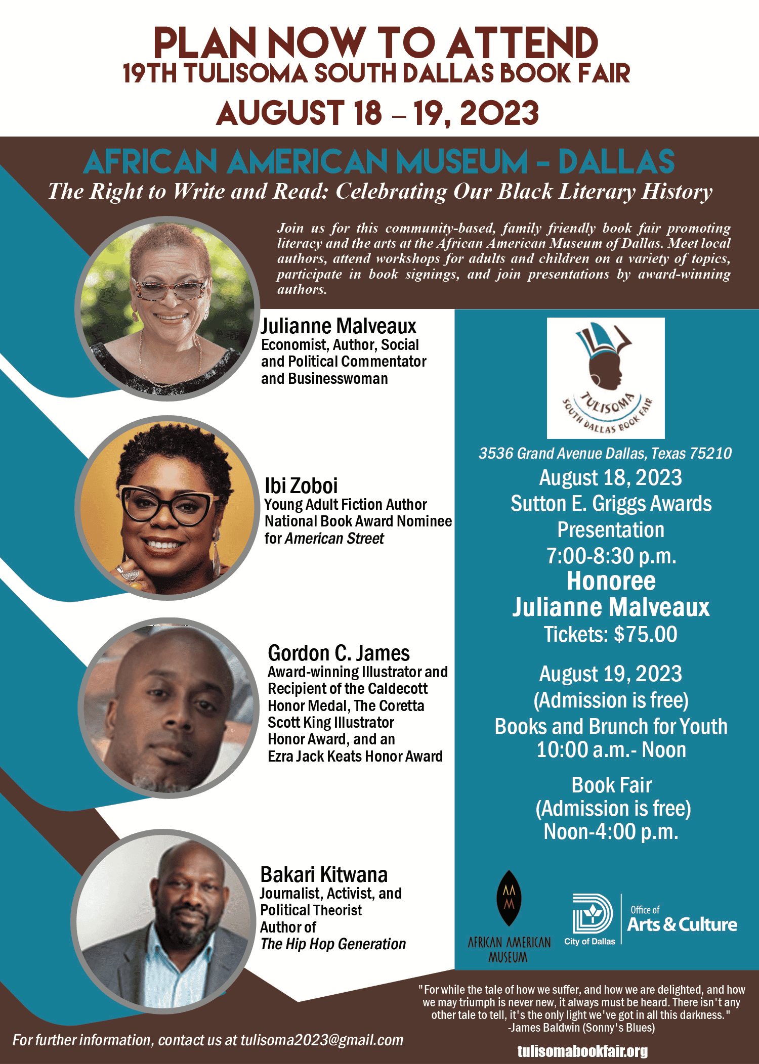 "Honoring Legacy and Culture: The 19th Tulisoma South Dallas Book Fair ...
